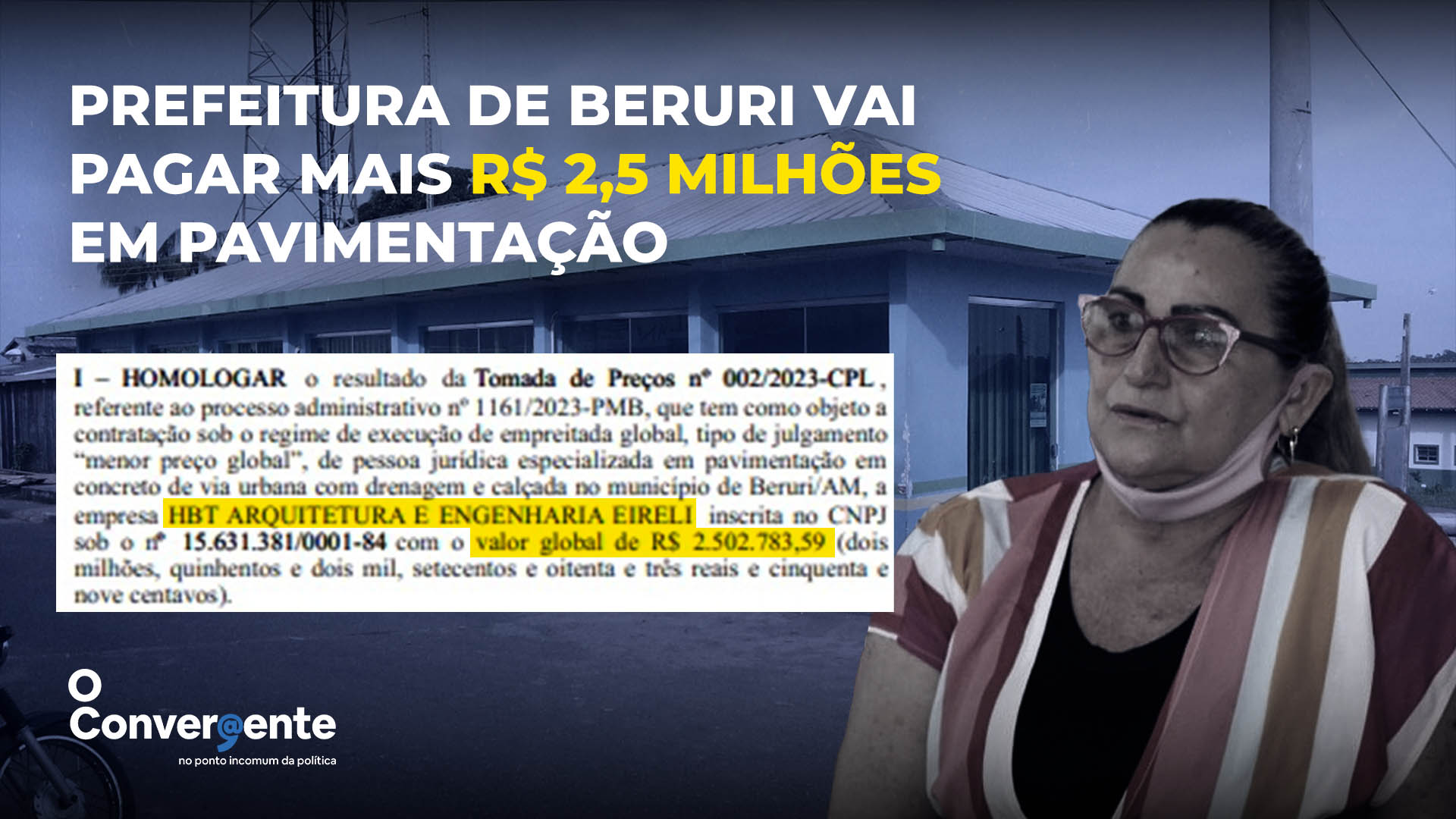 Prefeita de Beruri paga mais de R$ 2,5 milhões em asfaltamento